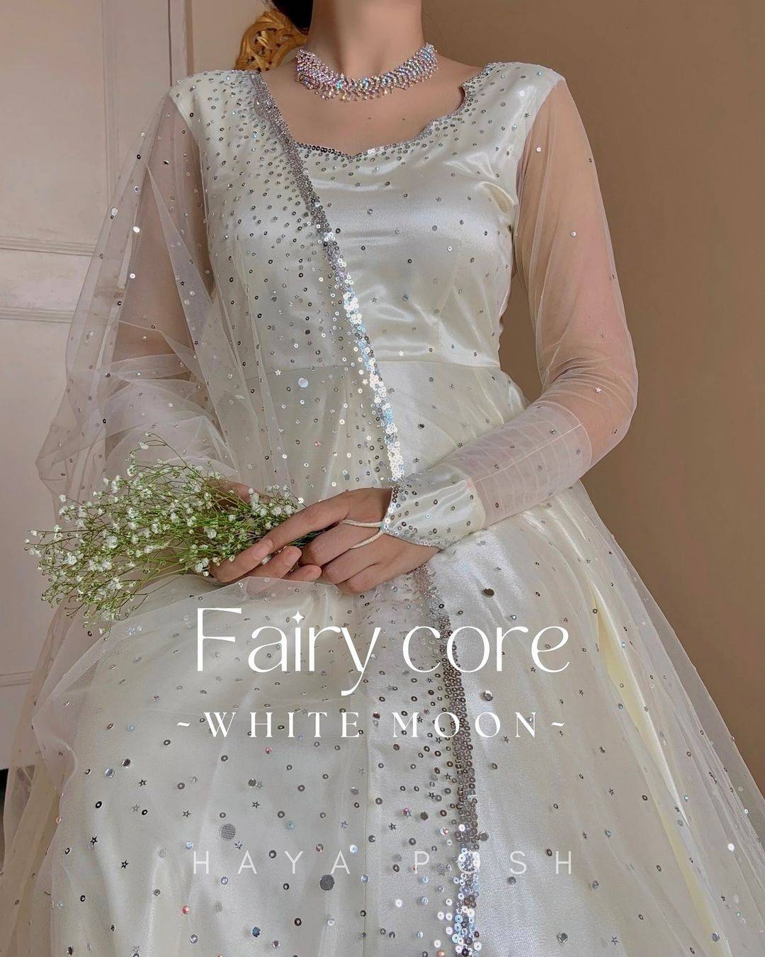White Moon Anarkali – HayaPosh